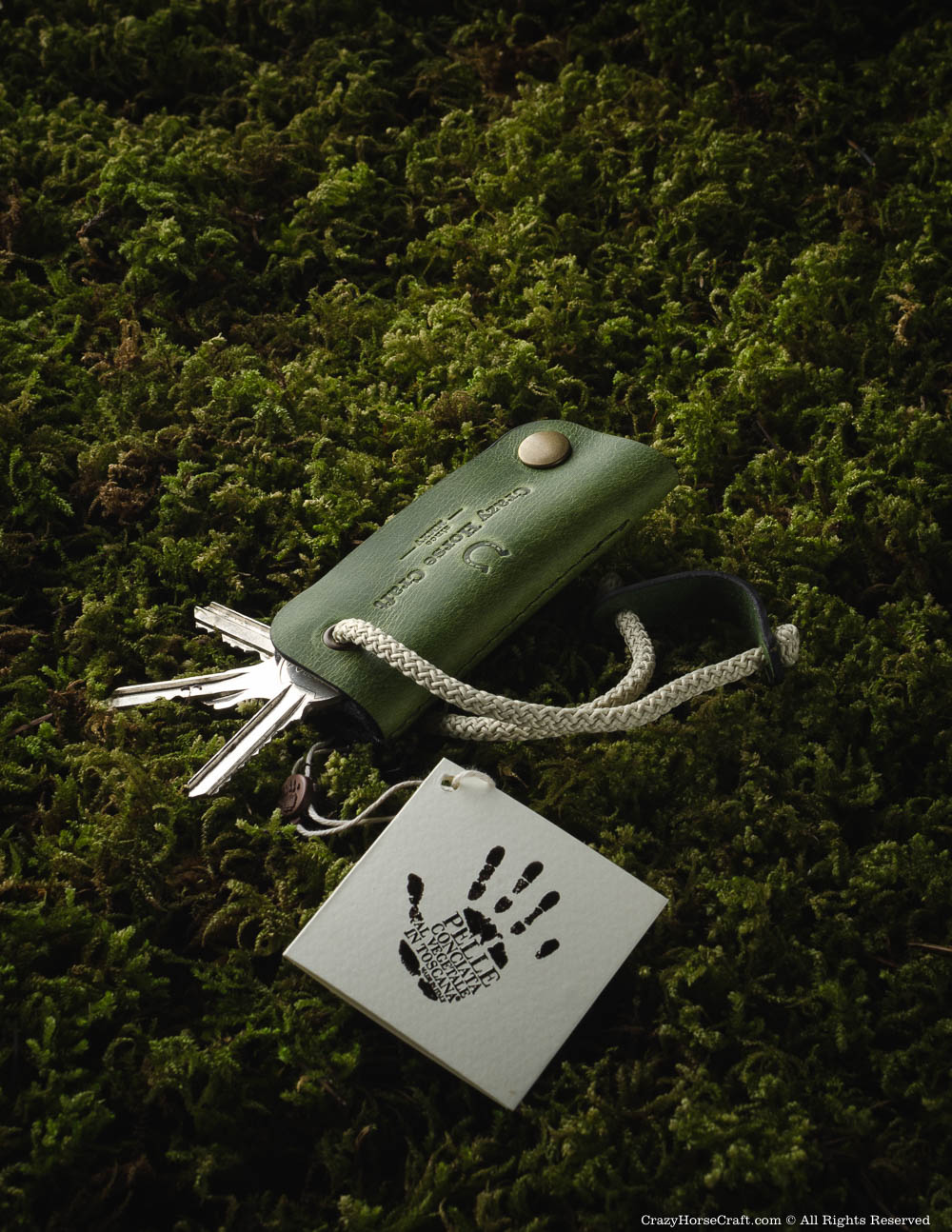 Leather Key Organiser, Holder | alpine green Crazy Horse Leather